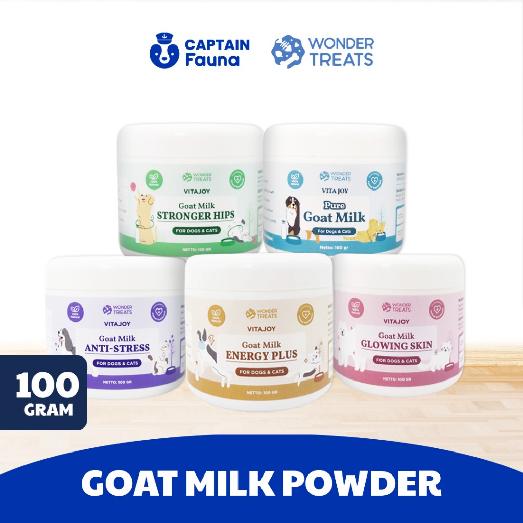 Jual Wonder Treats Vitajoy Goat Milk Powder Dog Cat Food Topper - 100g | Shopee Indonesia
