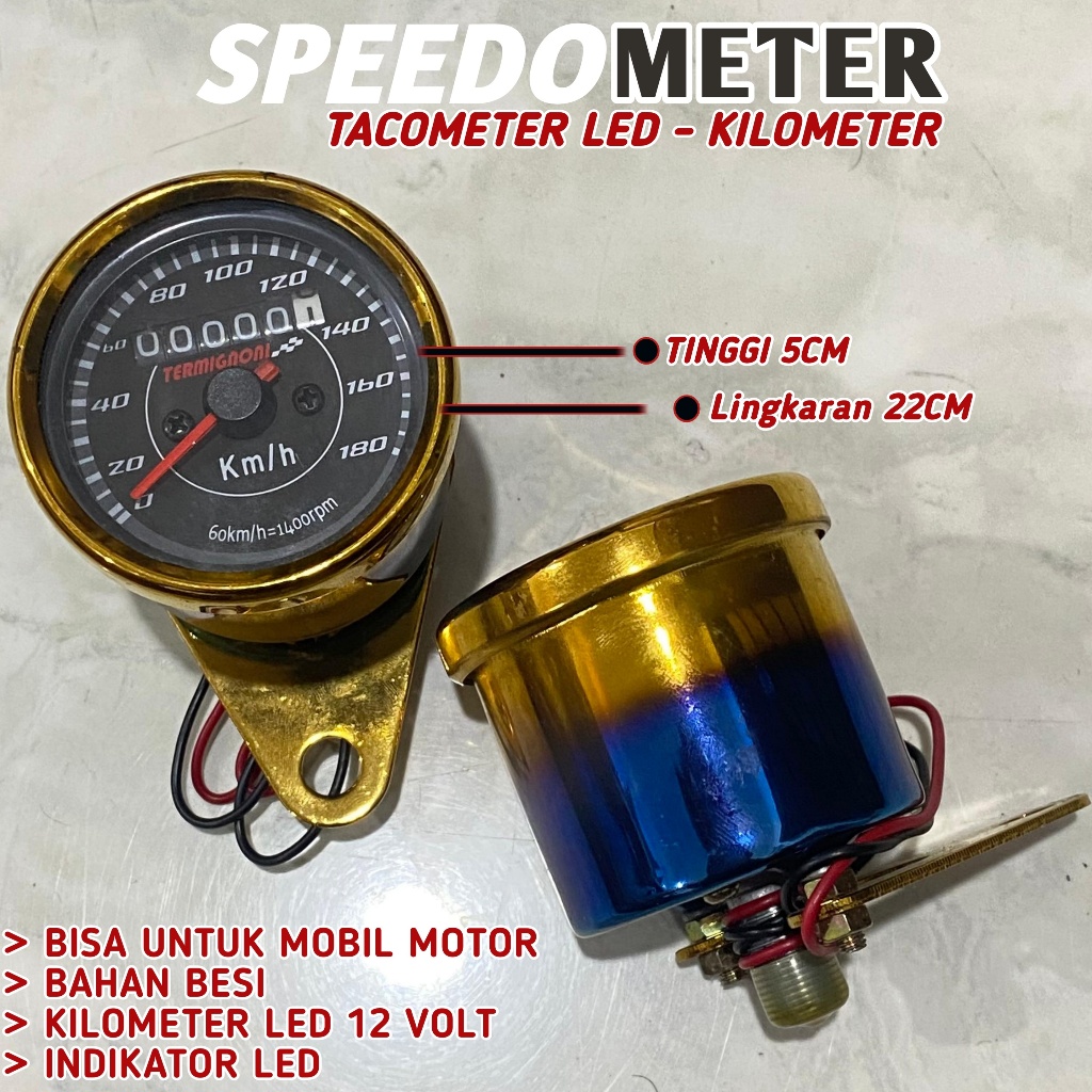 Jual SPEEDOMETER INDIKATOR LED KILOMETER SPEEDO KILOMETER CHROME ...