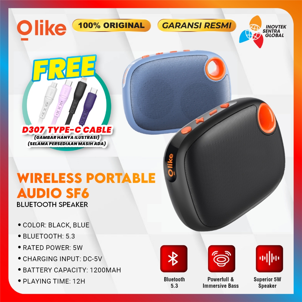 Jual Olike SF6 Wireless Bluetooth Speaker Portable - Garansi Resmi ...