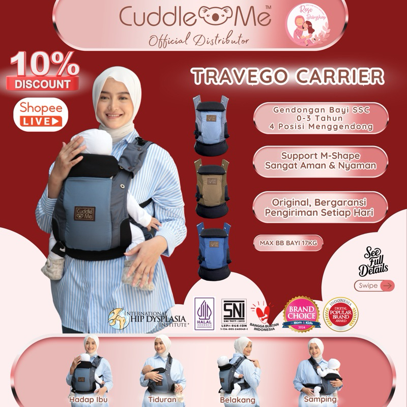 Jual Cuddleme Travego Carrier Gendongan Bayi Traveling SSC Mshape ...
