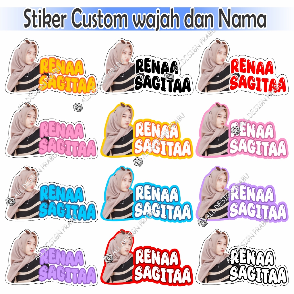 Jual STIKER CUSTOM WAJAH DAN NAMA, STIKER NAMA, STIKER WAJAH, STIKER ...