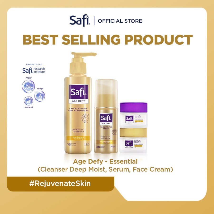 Jual SAFI - Age Defy - Essential (Cleanser Deep Moist, Serum, Day ...