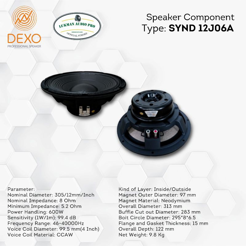 Jual Speaker Dexo 12J06A 12 inch Original | Shopee Indonesia