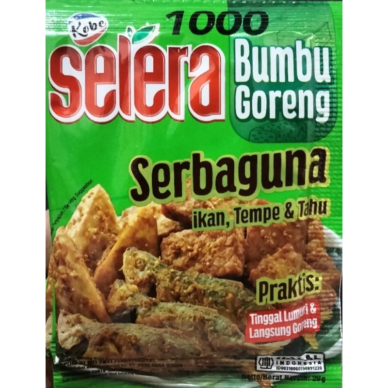 Jual Kobe Selera Bumbu Goreng Serbaguna Ikan, Tempe, Tahu ( 28 gr ...