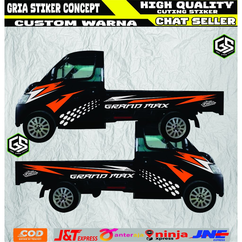 Jual STICKER STICKER CUTTING MOBIL PICK UP GRAND MAX BISA REQUEST NAMA ...