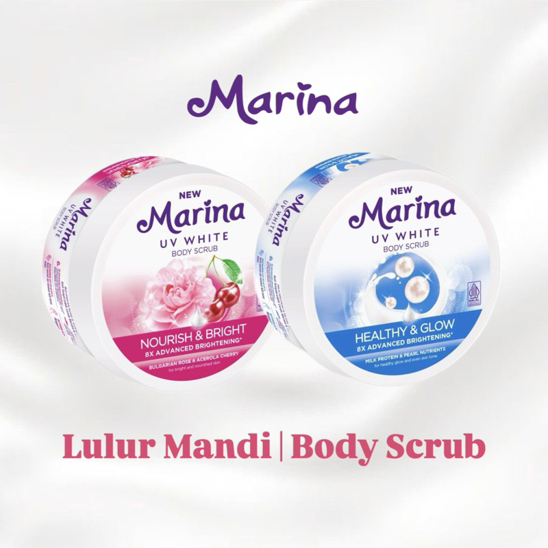 Jual Marina Lulur Mandi UV White Healthy & Glow Body Scrub - 185 mL ...