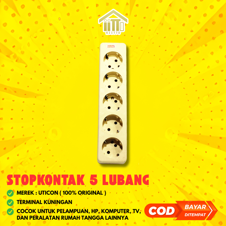 Jual STOP KONTAK UTICON / STOPKONTAK UTICON 5 LUBANG ST-158 TERMINAL KUNINGAN | Shopee Indonesia