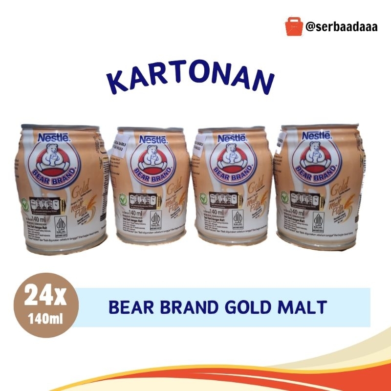 Jual BEAR BRAND Gold White Malt Susu Steril 24 Pcs×140 Ml | Shopee Indonesia