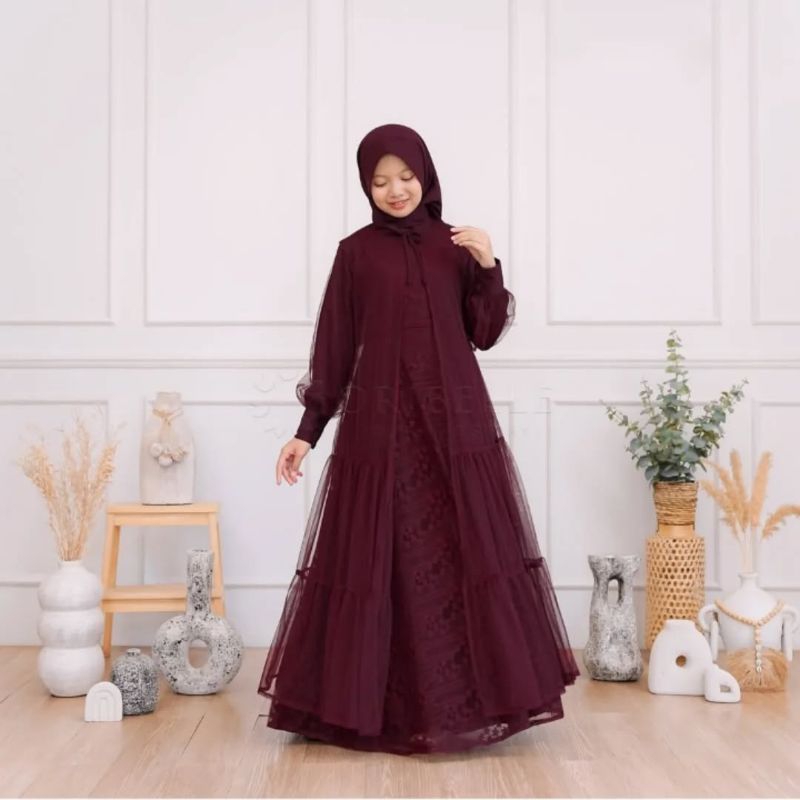 Jual TERBARU!!! Ellea Dress Kids Gamis Anak Lebaran Ootd 2025 Bahan ...