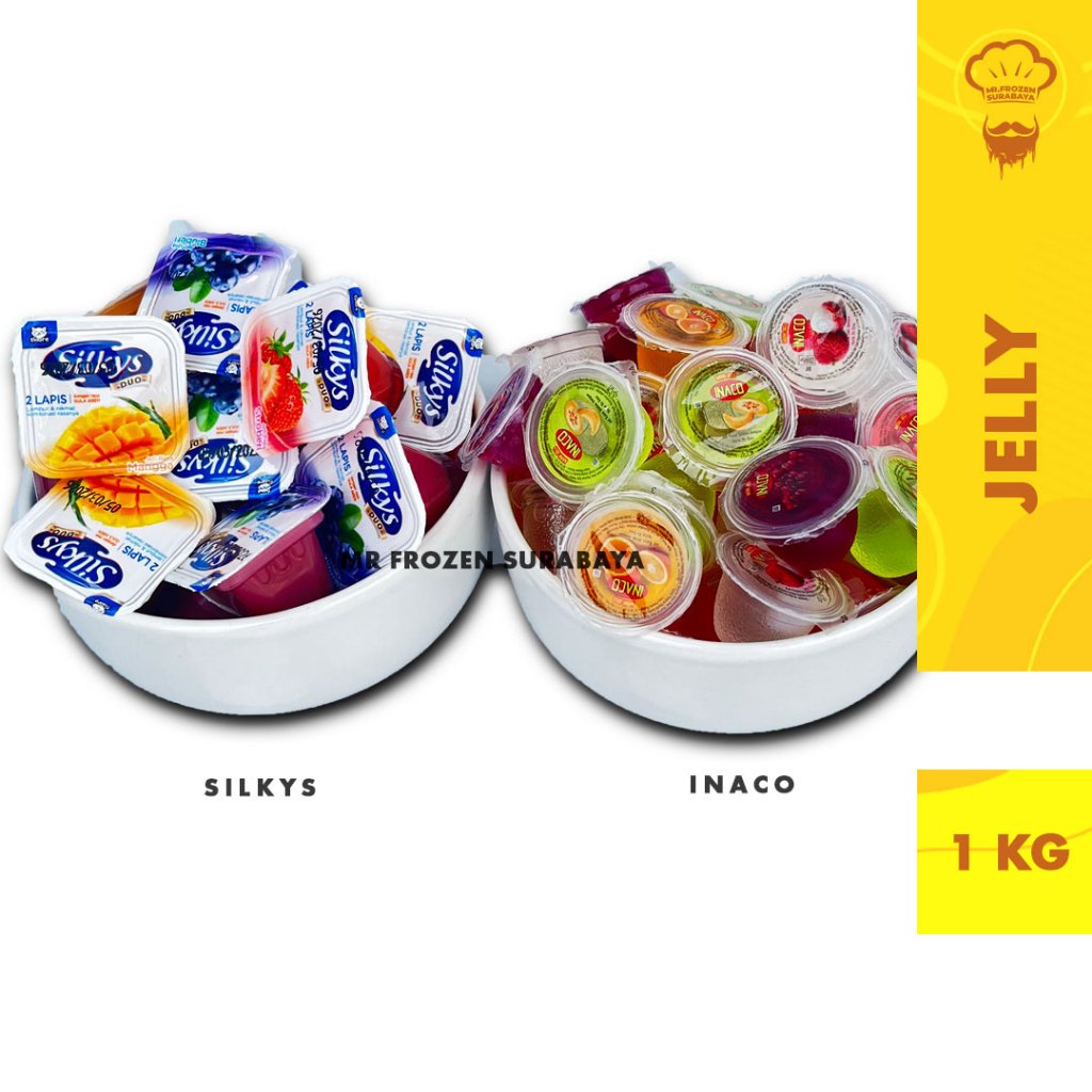 Jual [ 1 KG ] Jelly Silkys Duo Pudding Inaco Natadecoco Rasa Mix Fruit ...
