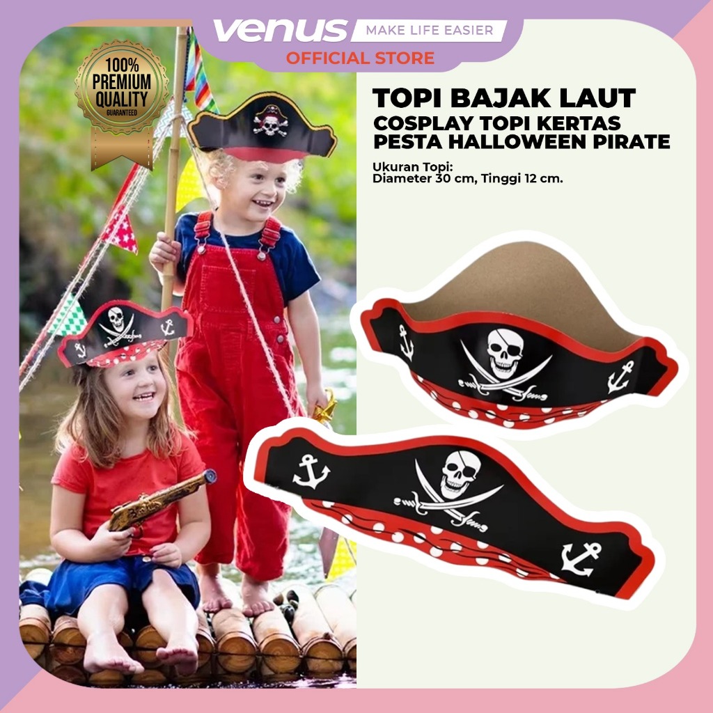 Jual Topi Bajak Laut Kertas Halloween Aksesoris Pesta Hadiah Ulang ...