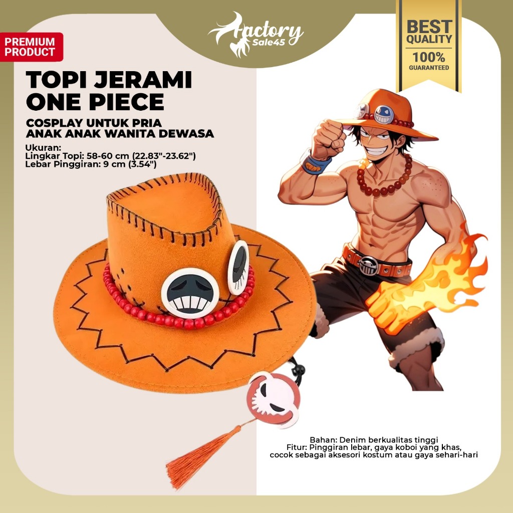 Jual Topi Jerami Kartun One Piece Anime Monkey D. Luffy Ace Straw Hat ...