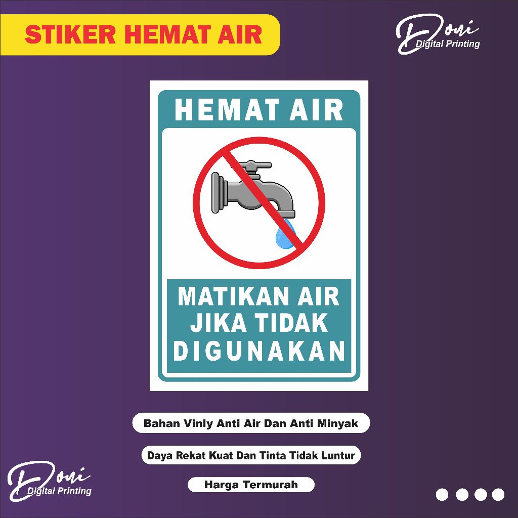 Jual Stiker Matikan Keran Air / Stiker Hemat Air / Stiker Keran Air ...