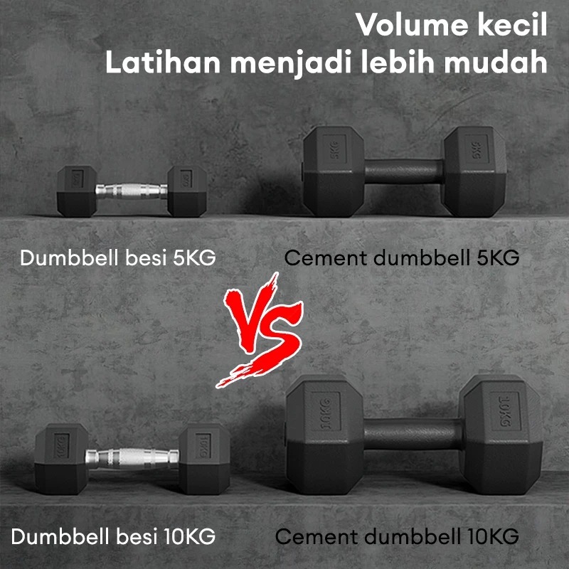 Jual MY-HI Mini Dumbbell set 5KG 10KG Anti slip Barbel Dumbbell besi ...