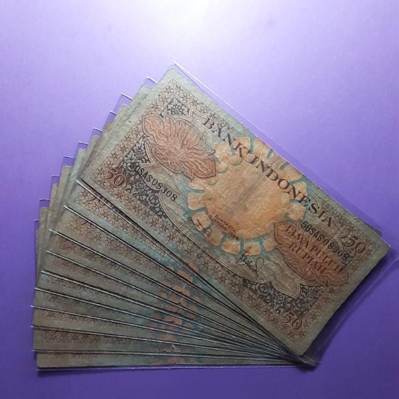 Jual uang kuno 50 rupiah seri bunga 1959 | Shopee Indonesia