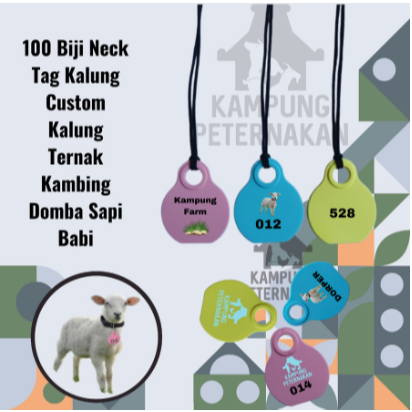 Jual Custom Nama Logo Neck Tag Kalung Ternak Kambing Domba Sapi 100 ...