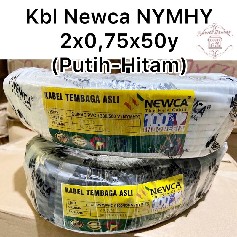 Jual Kabel Listrik Serabut NEWCA Suprera NYMHY NYYHY 2x0.75 2x0,75 50y Full SNI Hitam / Putih ...