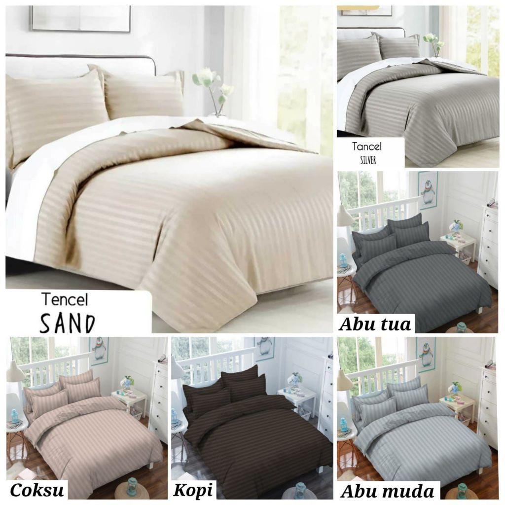 Jual Bedcover Set Microtencel Premium Import Salur Garis l Bad Cover ...