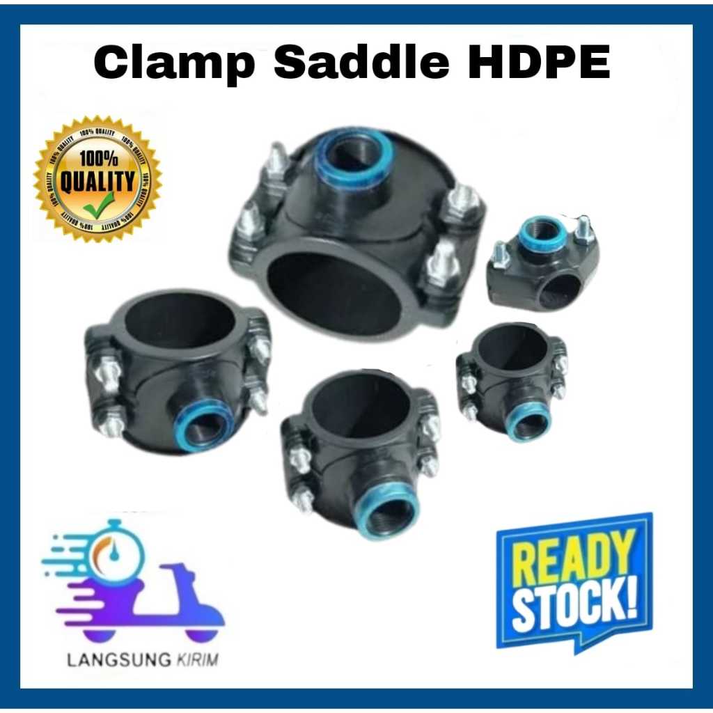 Jual Klem Sadel HDPE 2 x 1/2" inch Clamp Saddle 63 mm x 1/2" HDPE ...