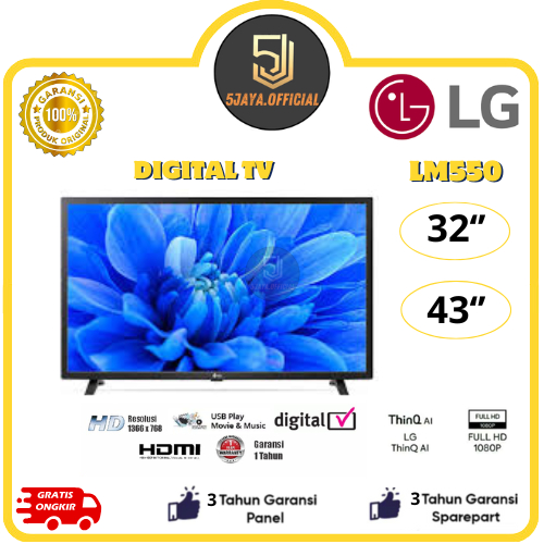 Jual TV LED LG Digital 32 Inch LG 43 Inch LG - 32LM550/43LM550 | Shopee ...