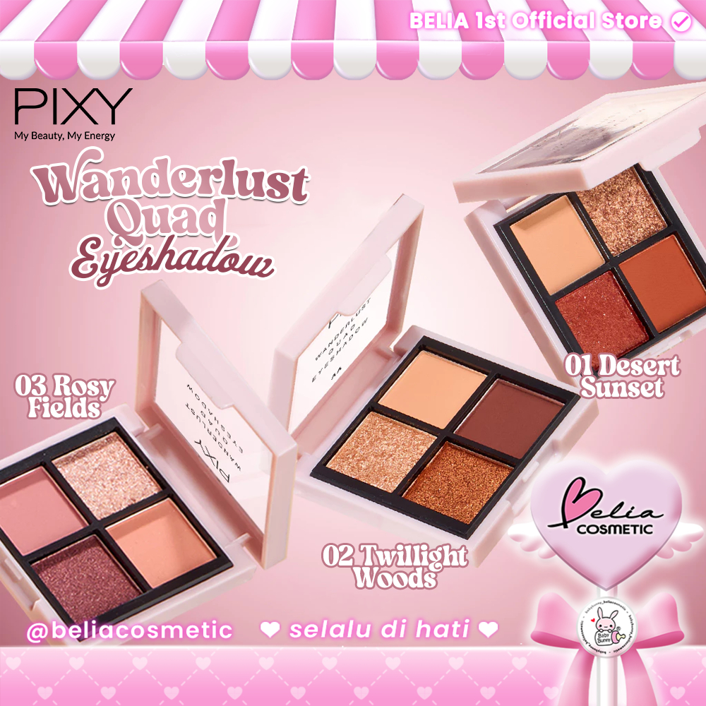 Jual BELIA PIXY Wanderlust Quad Eyeshadow | Easy to blend | Soft ...