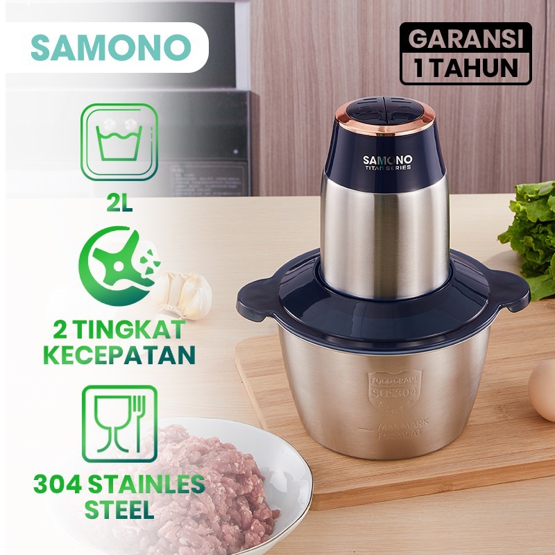 Jual Samono 400W Food Chopper Blender Stainless Steel 2 Liter SW-TC400W ...