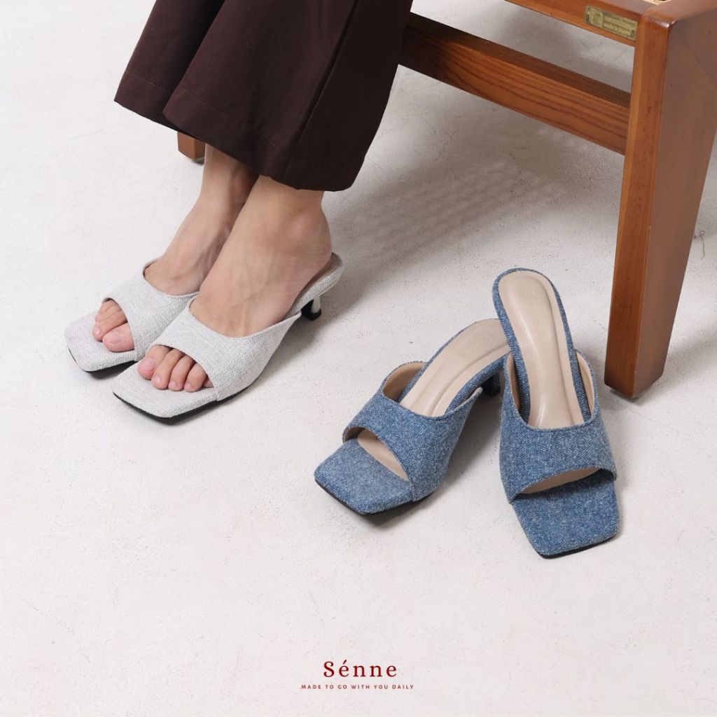 Jual Senne - Brielle Heels Putih | Sandal wanita heels / hak 3cm slip ...