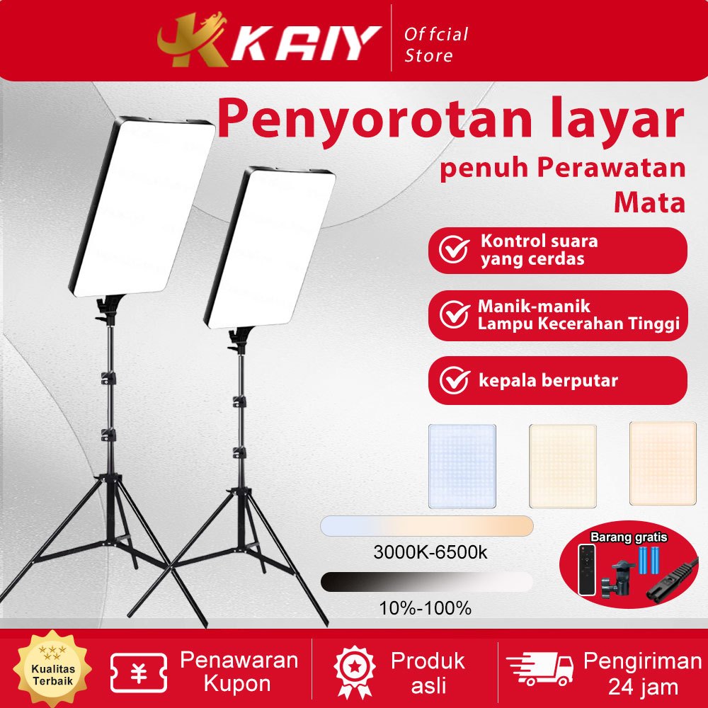 Jual KAIY Lampu panel datar video LED 11/16/19/24/32 inci +Tripod ...