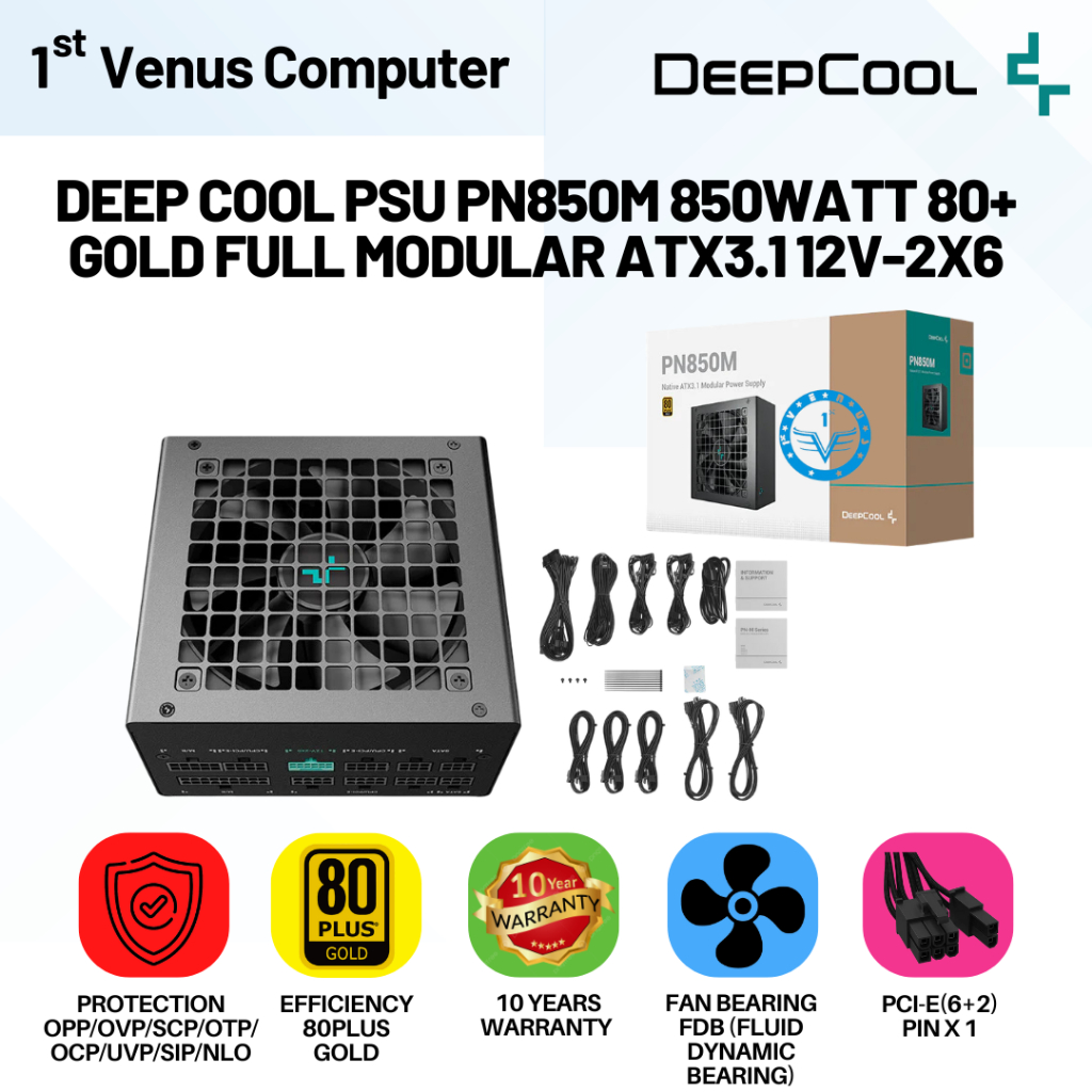 Jual PSU Deepcool PN850M 850W MODULAR 80 PLUS GOLD Native ATX3.1 ...