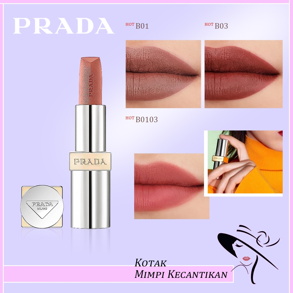 Jual Prada lipstick 3.8g/ Prada Lipstik Hot B01 & B03 & B103/Monochrome Soft Matte Lipstick1.3g ...