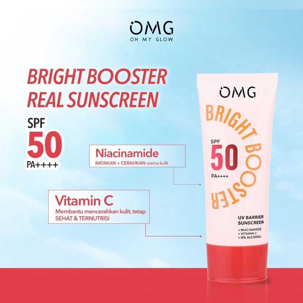 Jual OMG Oh My Glow Bright Booster UV Barrier Sunscreen SPF 50 PA ...