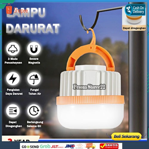 Jual Lampu emergency gantung camping lamp lampu tenda LED 500 watt dan 400 watt 3 mode cahaya ...