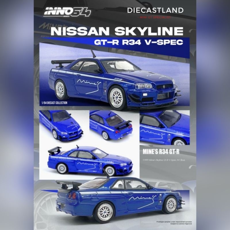 Jual INNO64 NISSAN SKYLINE GT-R (R34) V-SPEC Tuned by "MINE'S" IN64 ...