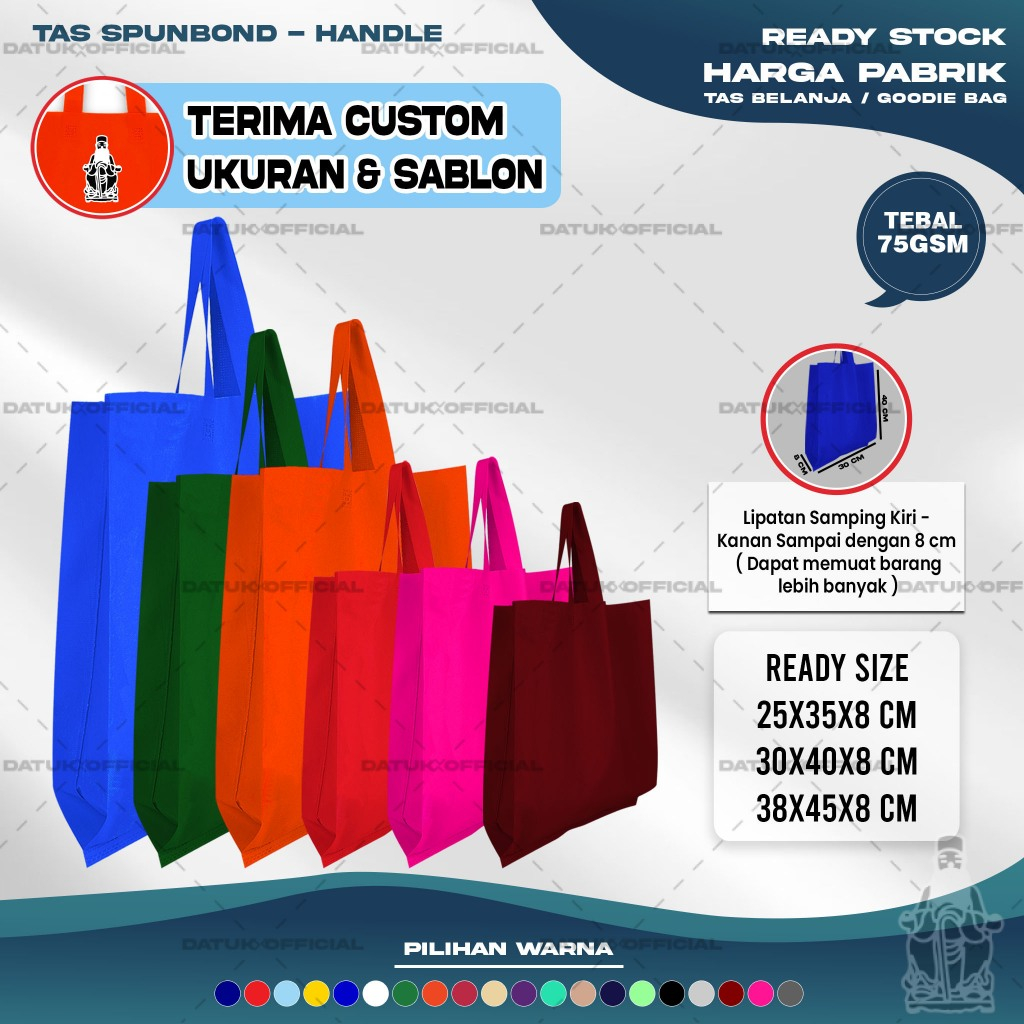 Jual Goodie Bag Tas Belanja Spunbond Goody Spoundbond Handle Polos Custom | Shopee Indonesia