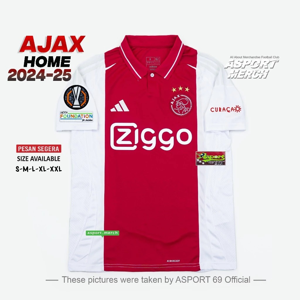 Jual JERSEY BOLA AJAX HOME 2024 2025 JERSEY AJAX HOME 24 25 | Shopee Indonesia