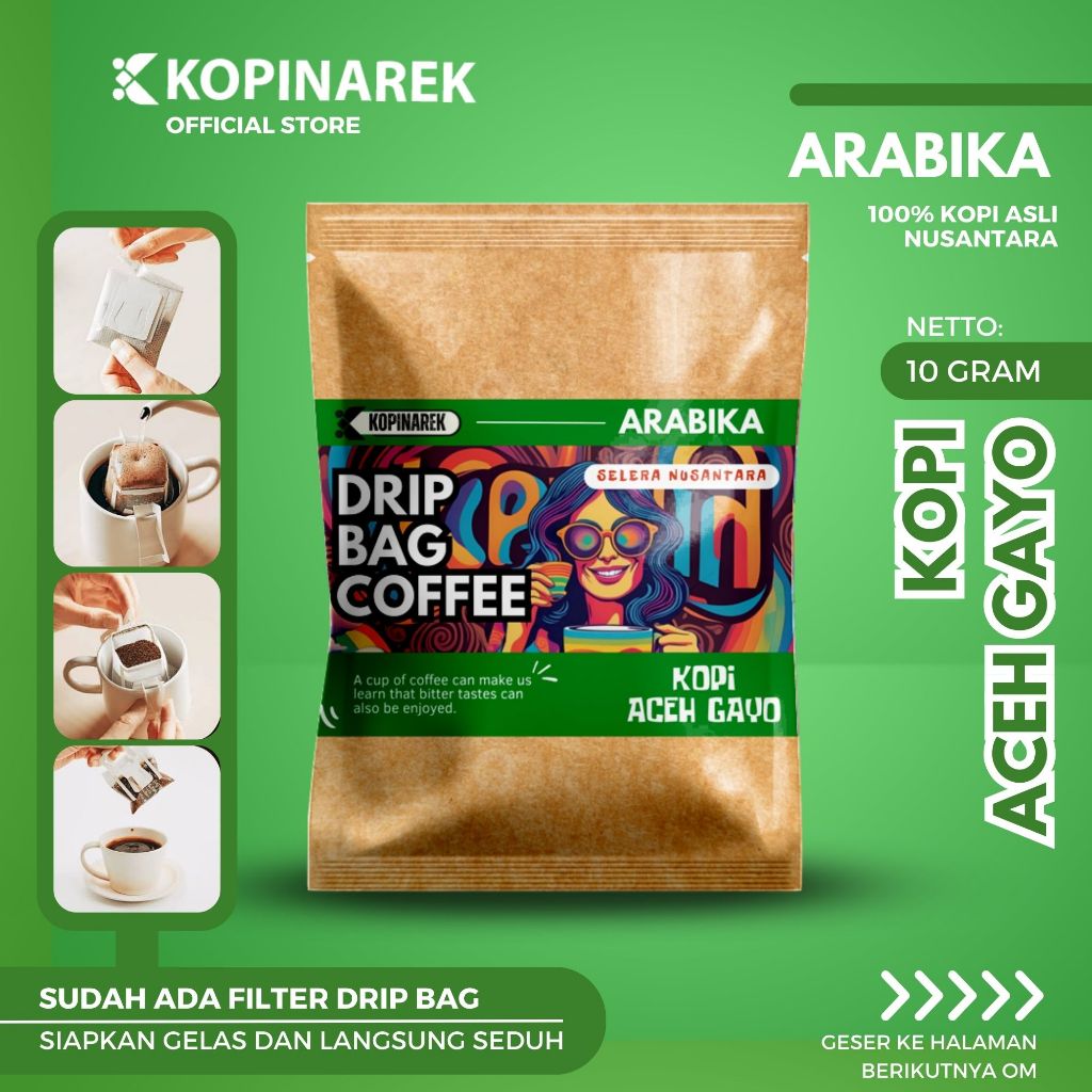 Jual Kopi Dripbag Coffee Sachet Arabica Gayo Premium Original Drip Bag ...