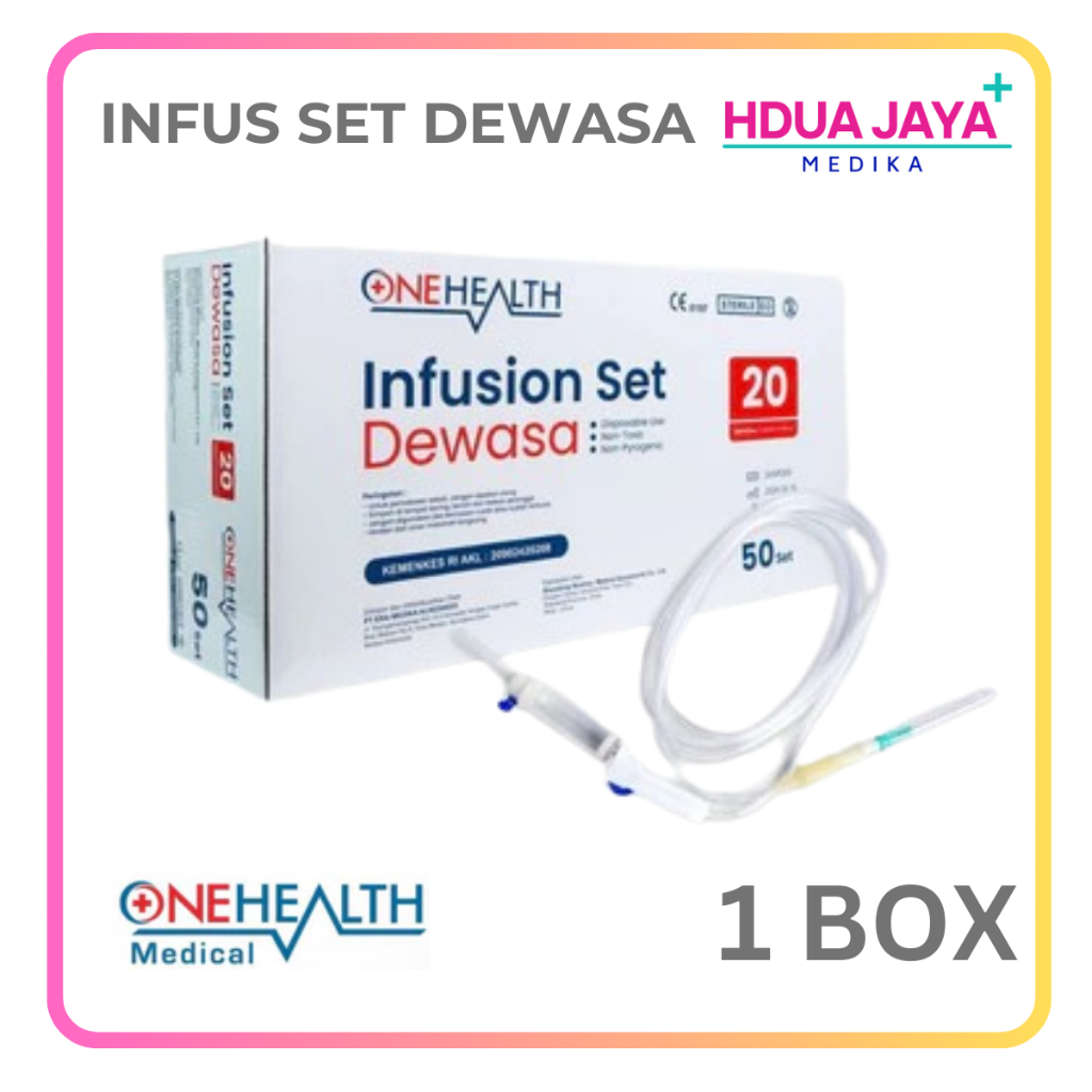 Jual Onehealth Infusion Set / infus Set Adult ( Infus Set Dewasa )/ Box ...