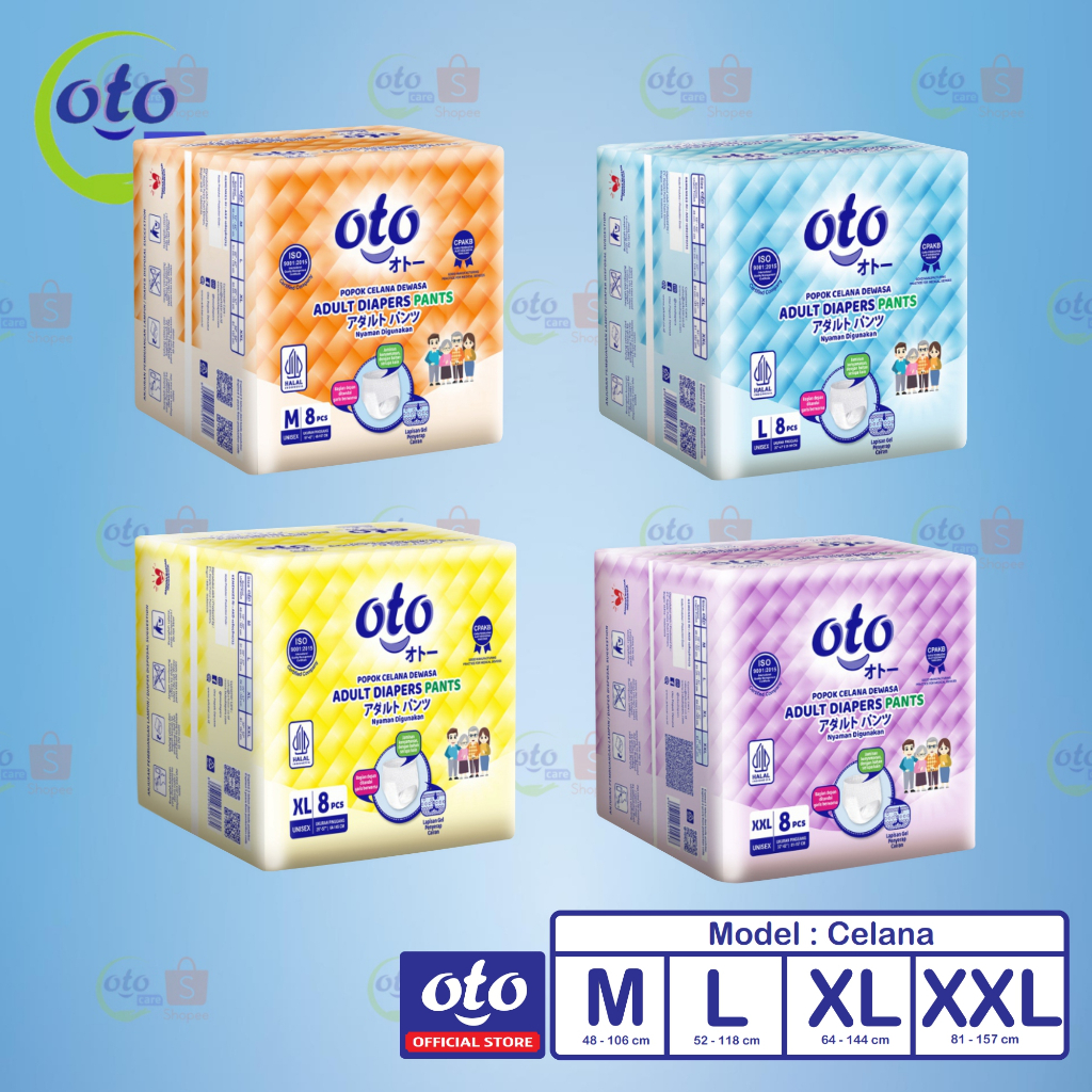 Jual OTO Popok Dewasa model Celana Adult Diapers Pants size M / L / XL / XXL isi 8 pcs | Shopee ...