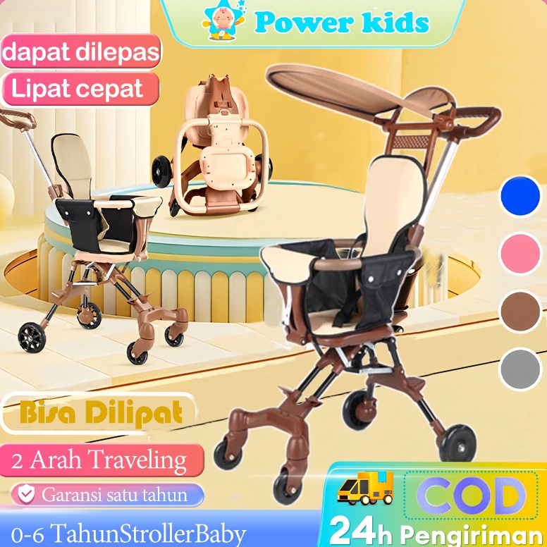 Jual Harga Murah BEIGE Stroller stroller bayi lipat travelling 2 Arah ...
