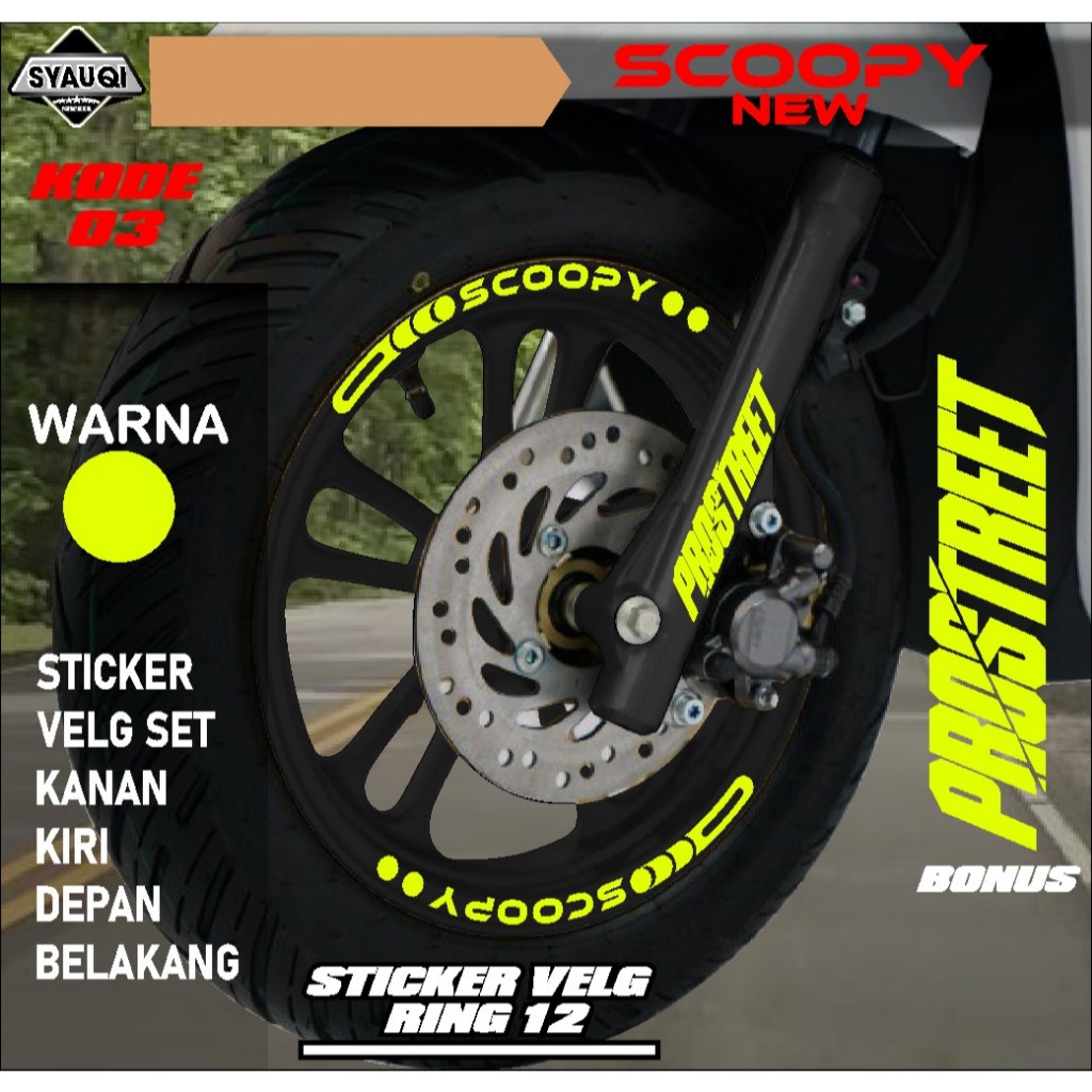 Jual (COD)Sticker Cutting Velg List Roda Motor Honda SCOOPY- Aksesoris ...
