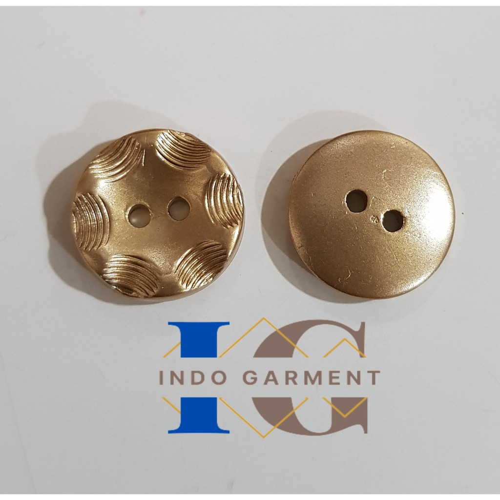 Jual [400pcs] Kancing Kemeja Lubang 2 Emas Motif LEKUK DOFF Ukuran 13mm ...