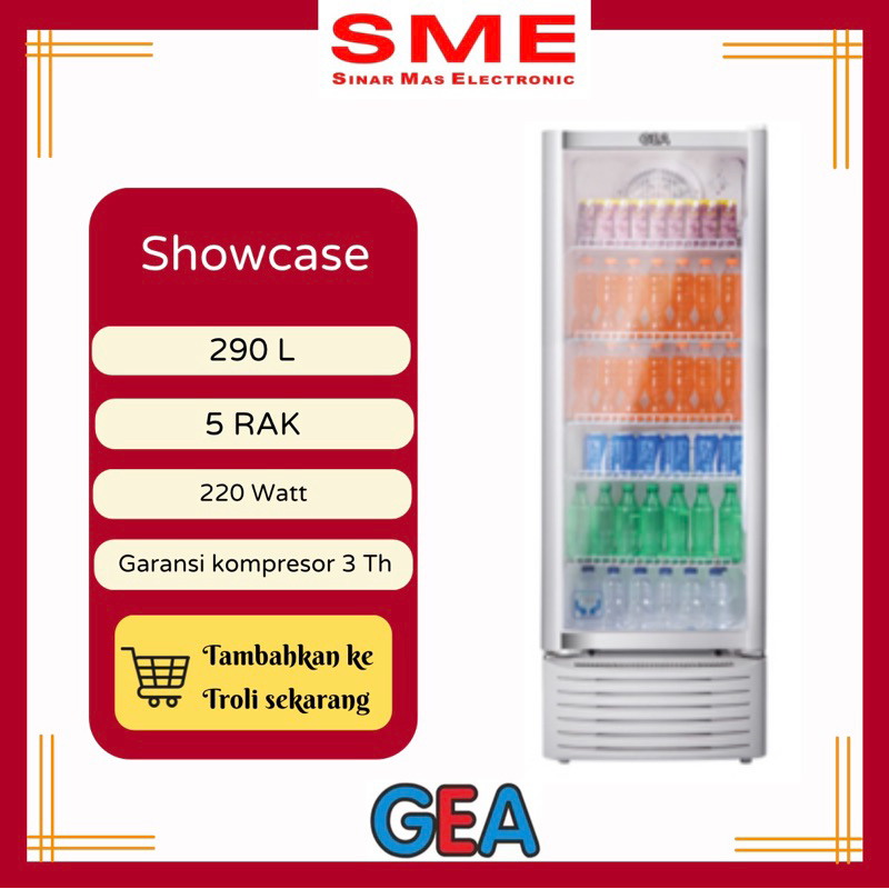Jual Showcase / Lemari Pendingin Minuman GEA 5 Rak 290 L | Shopee Indonesia