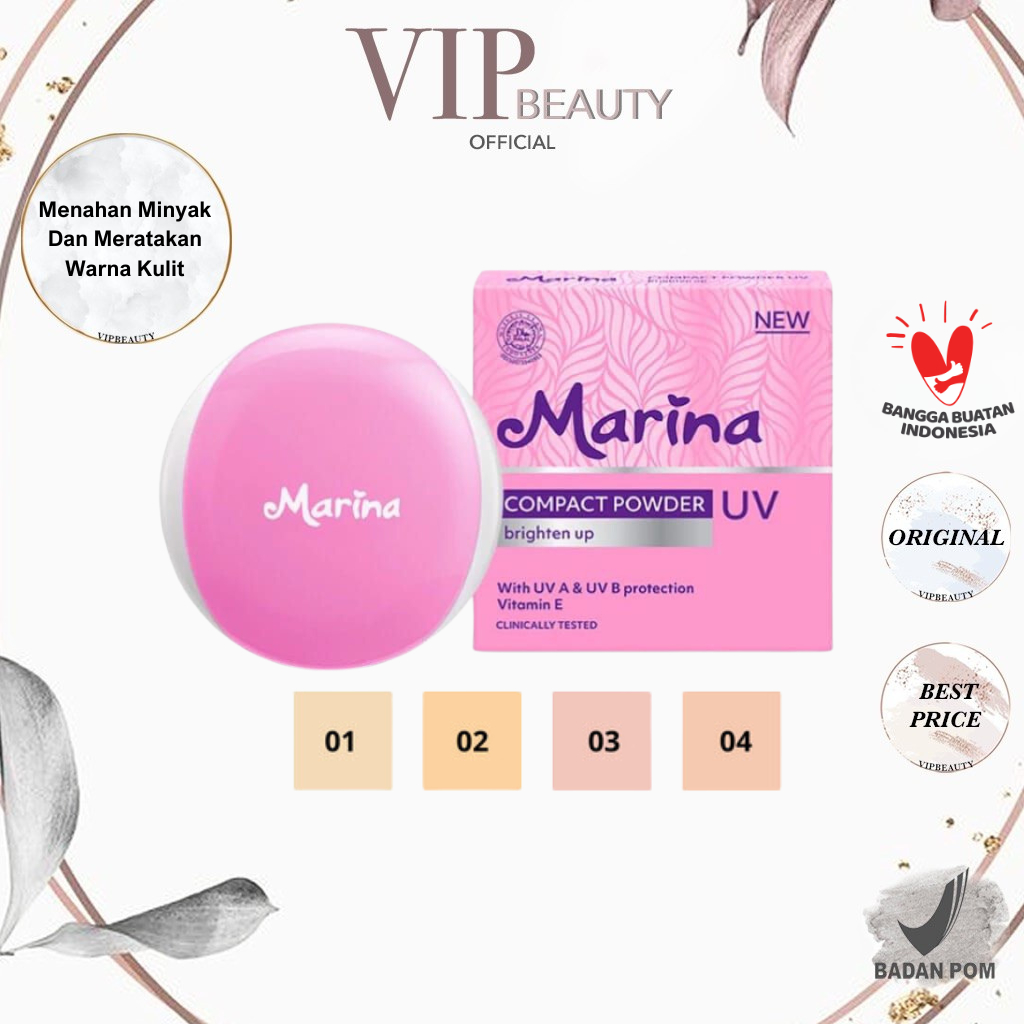 Jual MARINA Compact Powder UV Brighten Up 12gr - Bedak Padat | Shopee ...