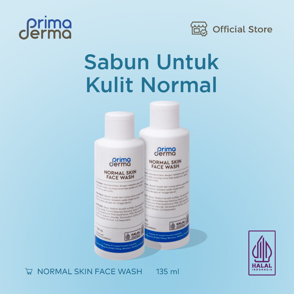 Jual PRIMADERMA Normal Skin Face Wash 135 ml | Shopee Indonesia