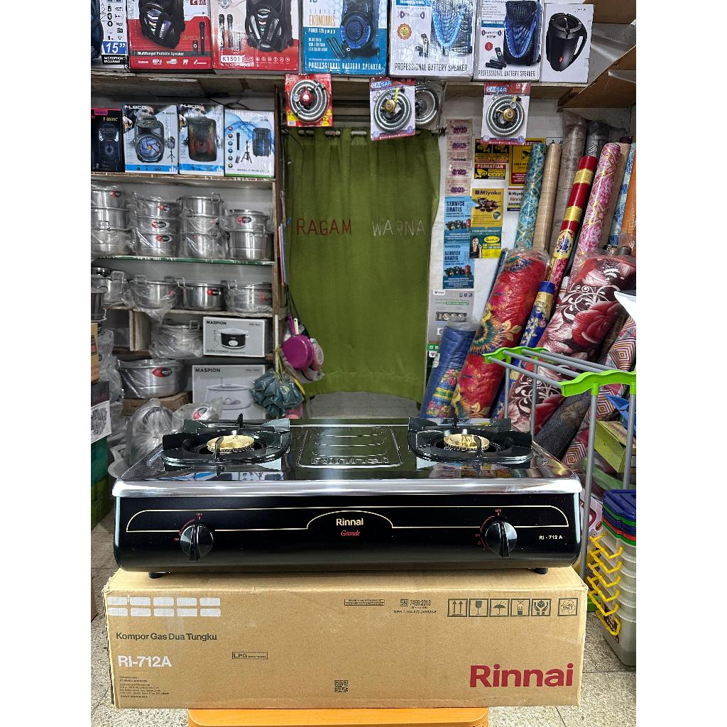 Jual RINNAI Kompor Gas 2 Tungku RI712A Besar Stainless Stell dan Black ...