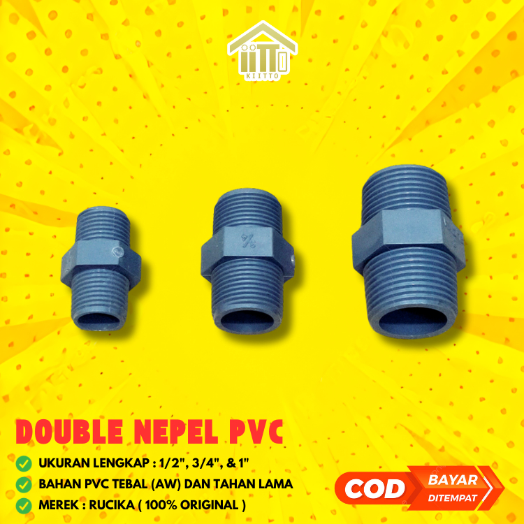 Jual DOUBLE NEPEL PVC RUCIKA AW 1/2 INCH - 3/4 INCH - 1 INCH / DOUBLE ...