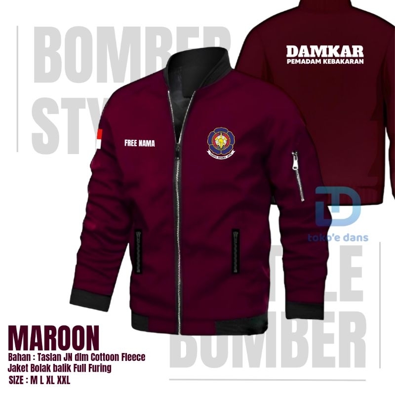 Jual JAKET DAMKAR FREE NAMA PEMADAM KEBAKARAN WATERPROOF BOMBER CUSTOM ...