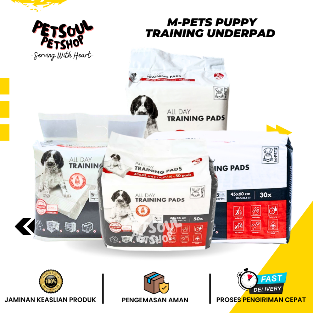 Jual M-Pets Puppy Training Pads 33x45 - 45x60 - 60x90 / Underpad ...