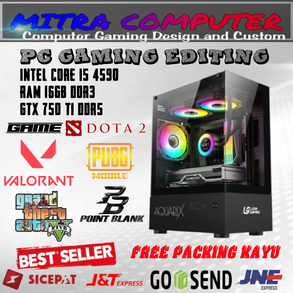 Jual PC Rakitan Gaming Editing Intel Core i5 4590 Ram 16gb SSD 256gb Vga Gtx 750 Ti Free WIFI ...