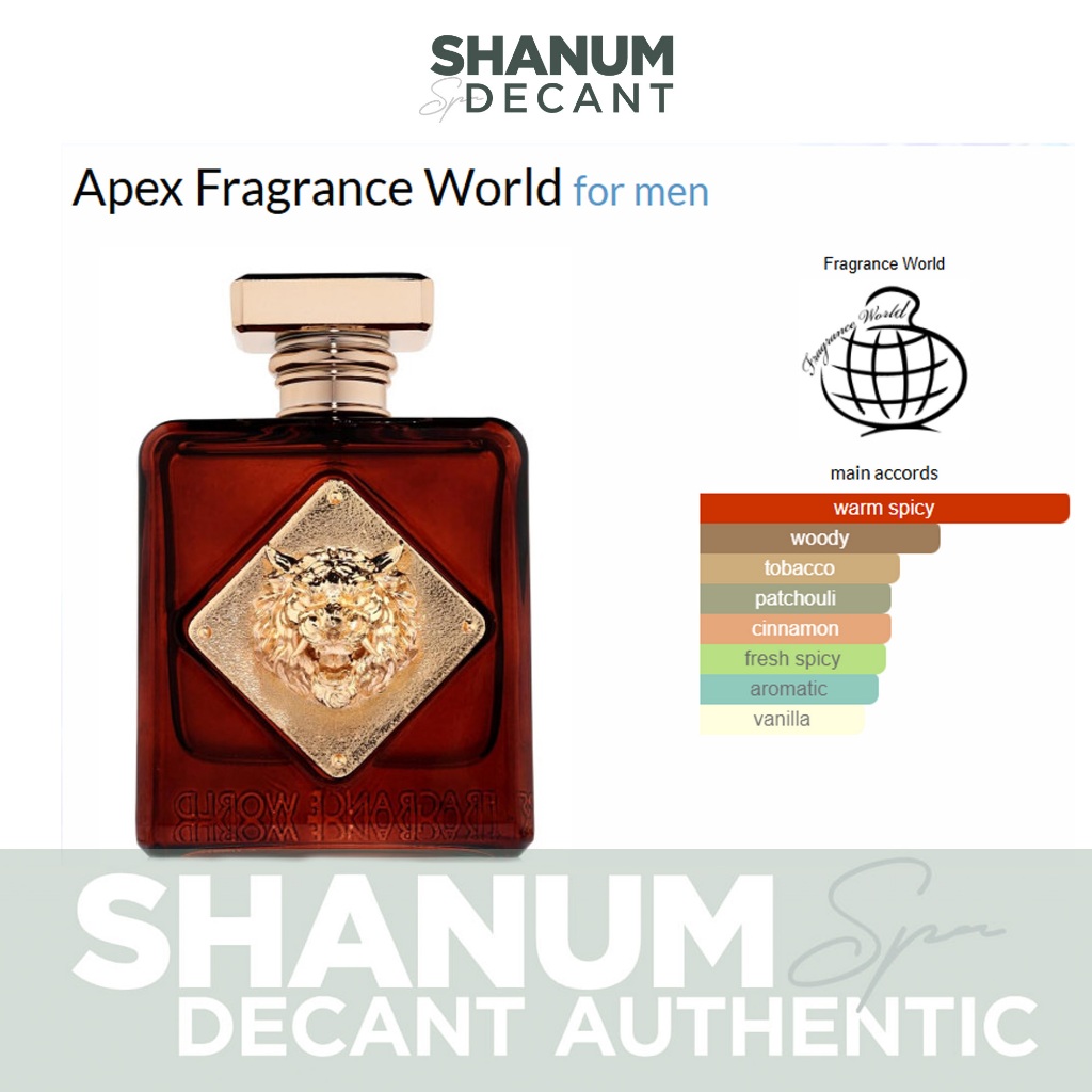 Jual Shanum Decant Fragrance World Apex Eau De Parfum | Shopee Indonesia